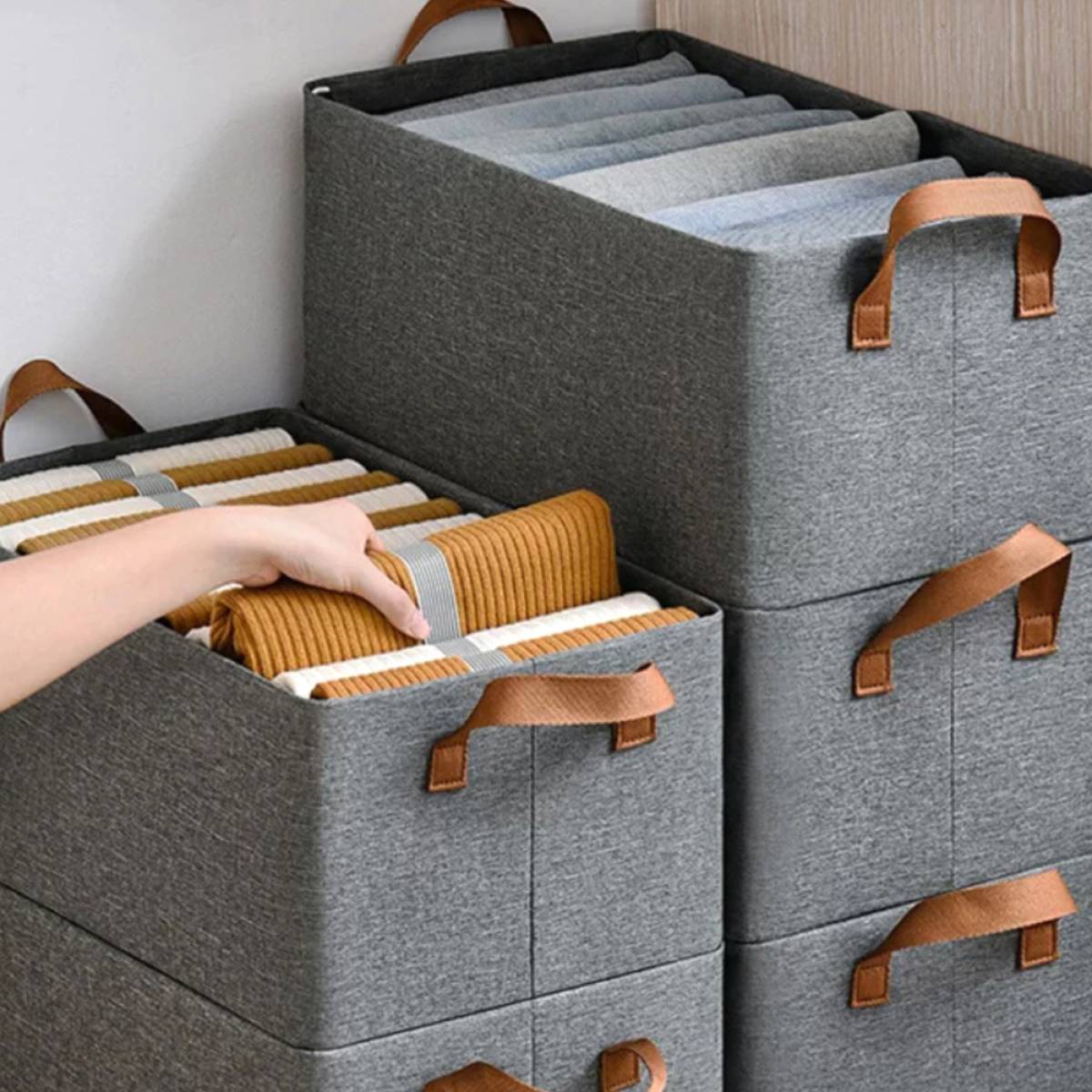 Cationic Foldable Fabric Organizer Wardrobe Closet Storage Box ...