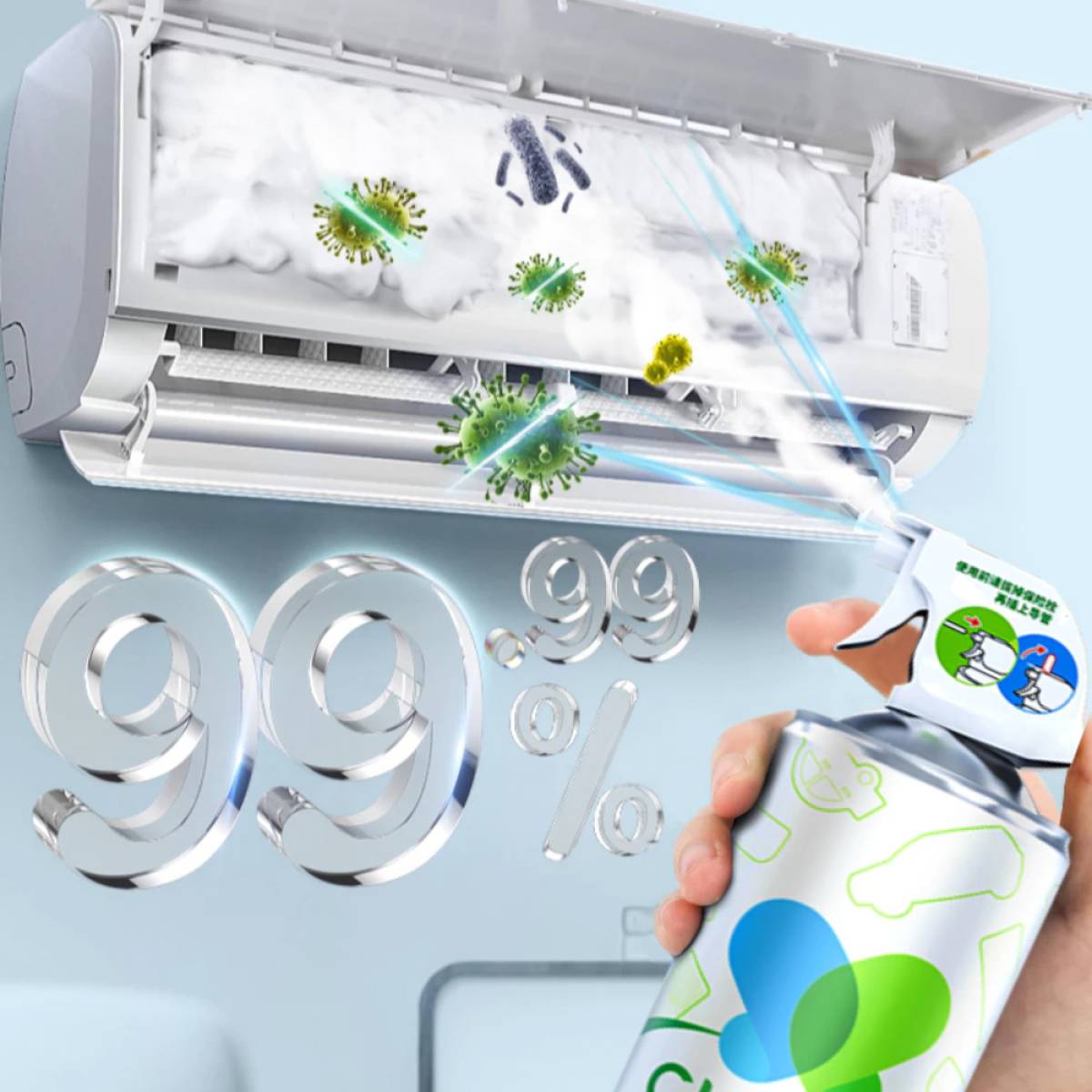 Cleafe Air Conditioner Cleaner Aircon Spray Cleaner Deep Cleaning 99.99 ...