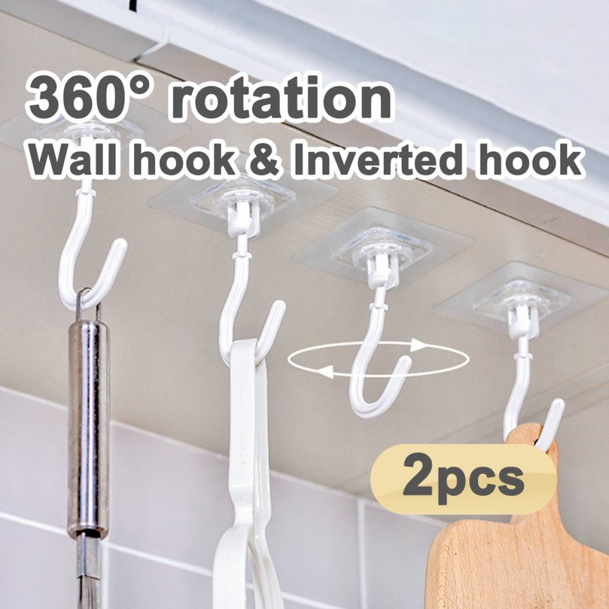 KOREA DeHUB 360 Degree Rotation Wall Hook Vacuum Pad Omni Hooks ...