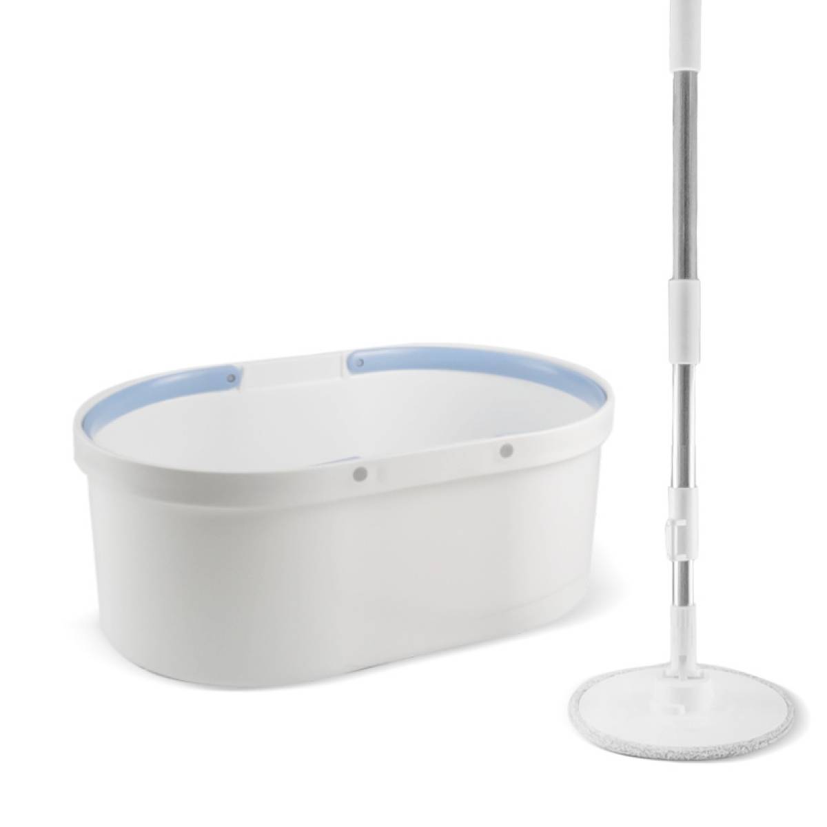 Farcent Flat Spin Mop Compact Dual-axis Spin Mop Set Stainless Steel ...
