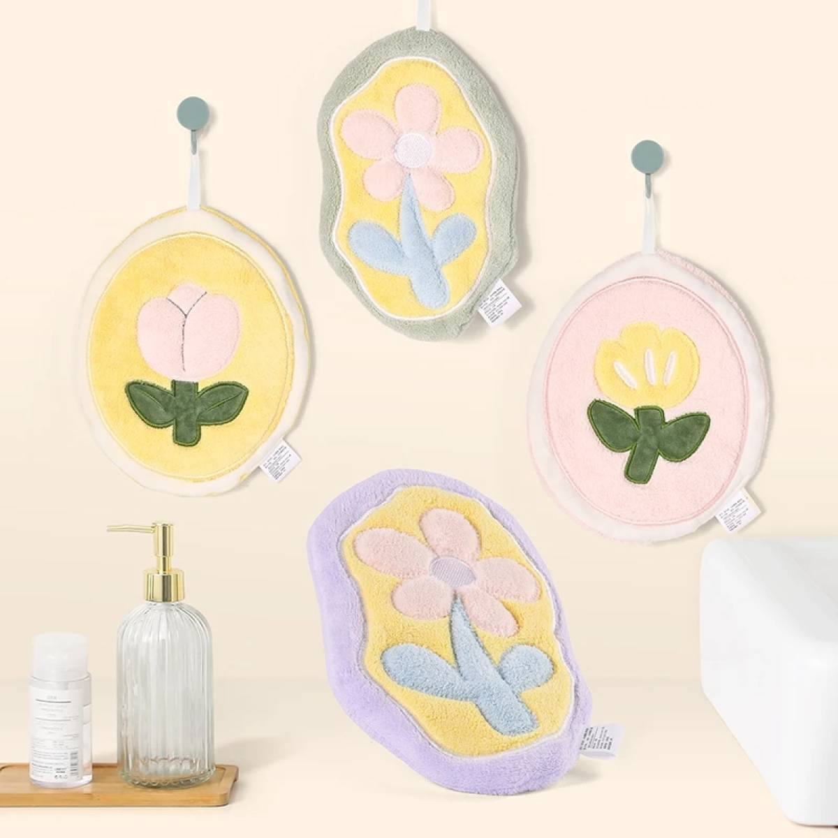 Fresh Style Flower Hand Towel Cute Multifunction High Absorbent Soft ...