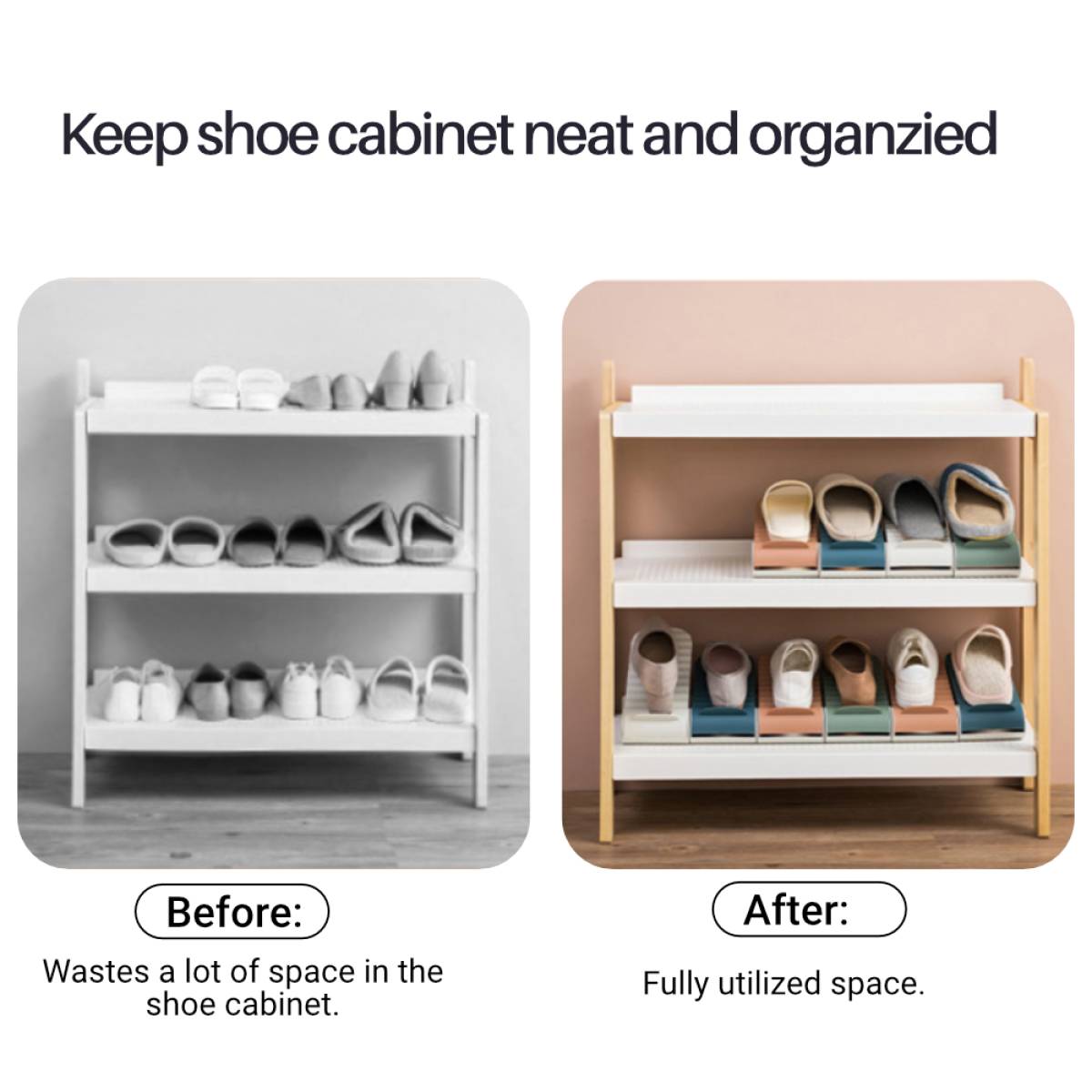 KL015 V-shaped Shoe Rack Height Adjustable Compact Shoe Shelves ...