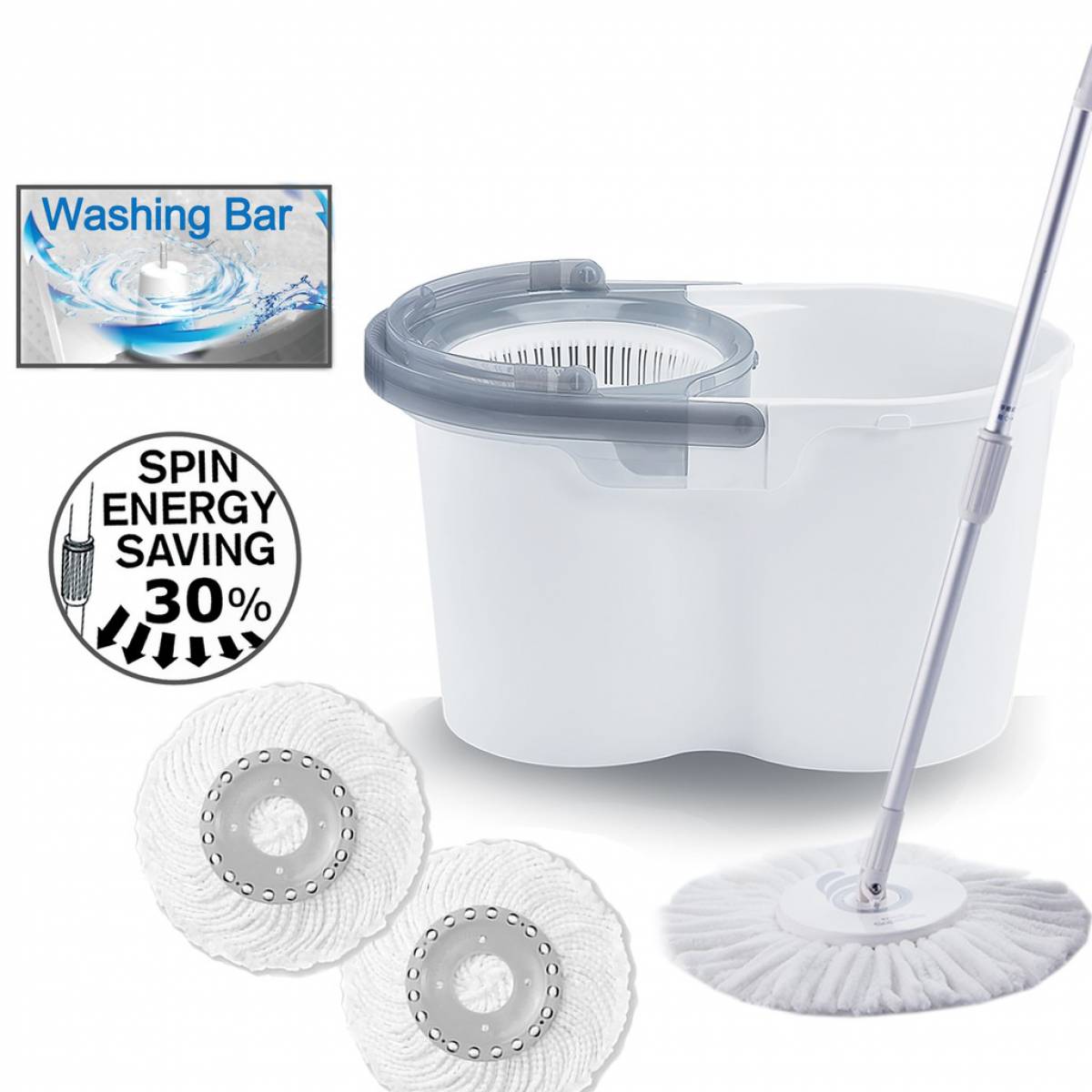 SupaMop M500 Spin Mop Set (Red Dot Design Award Spin for Washing and ...