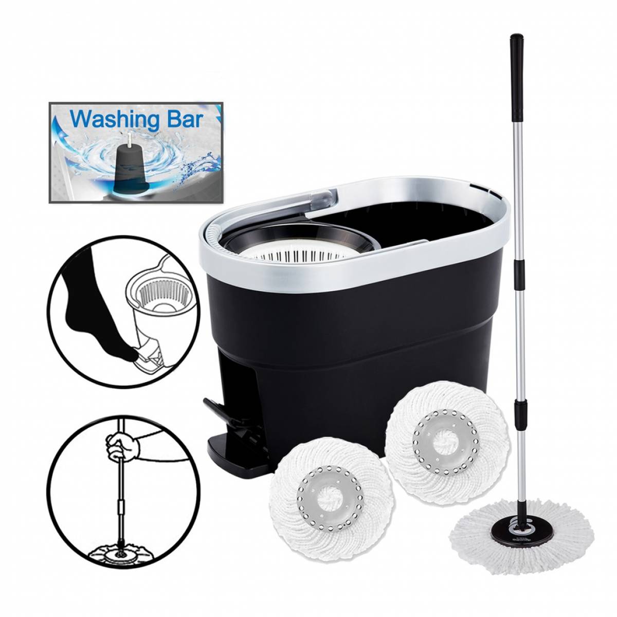 Foot Press Hand Press Spin Mop
