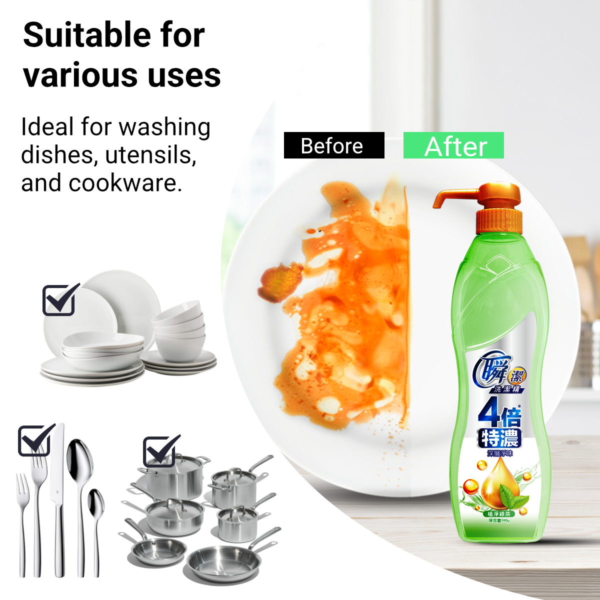 Magic Amah - Sanitizing Dishwashing Liquid - 4X Concentrated Formula 500g