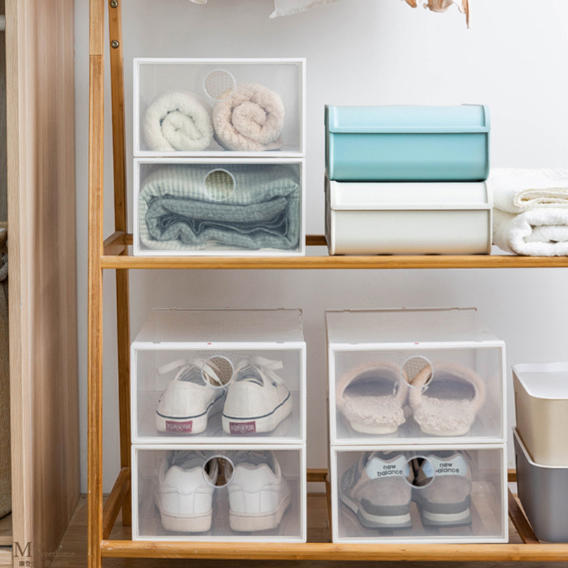 Transparent Shoes Storage Box Foldable Shoes Container Stackable Shoe ...