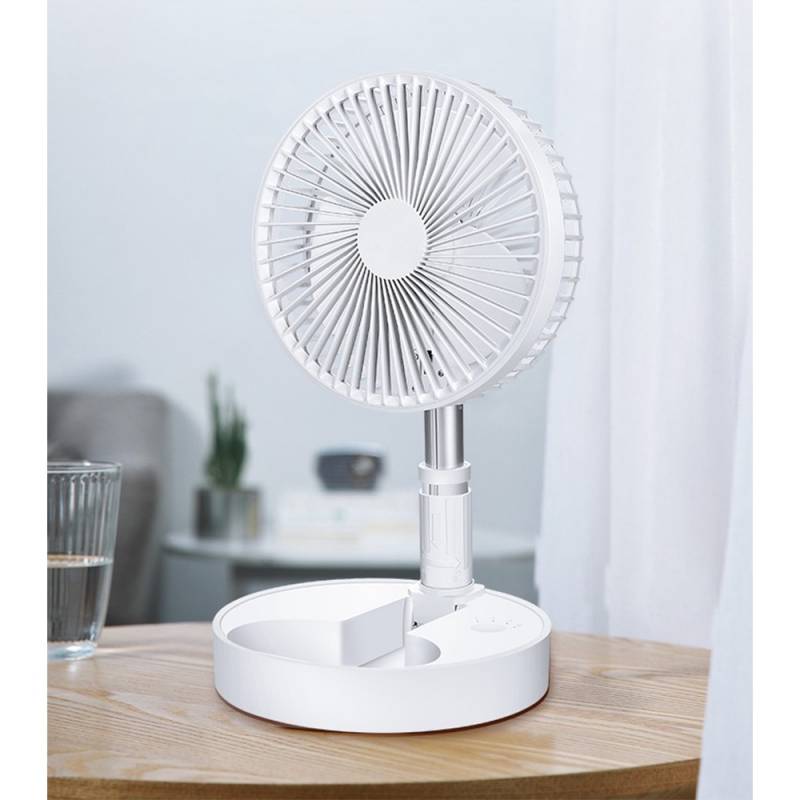 Portable USB Rechargeable Foldable Fan Adjustable Height Built-in ...