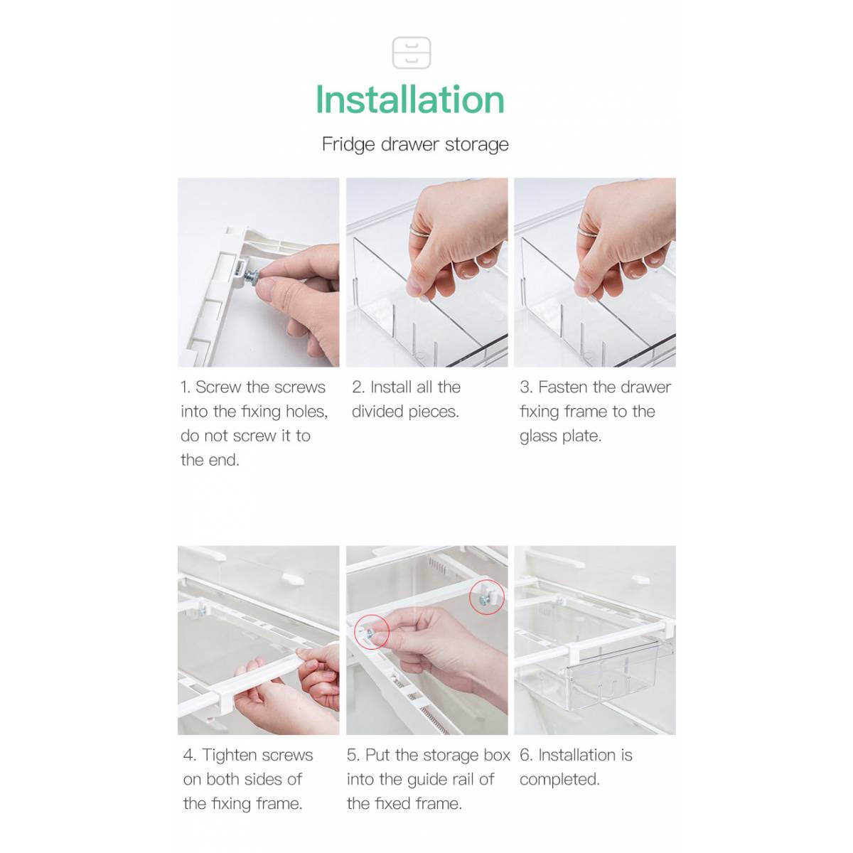 Fridge Storage Box Drawer Organizer Slide Food Vegetables