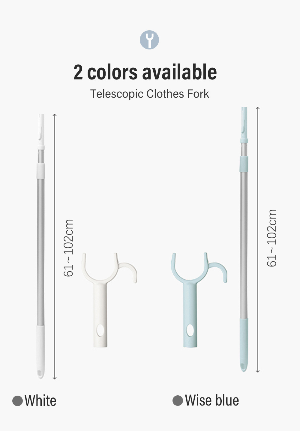 Telescopic Clothes Fork Aluminum Pipe Hanging Pole Fork Retractable Rod ...