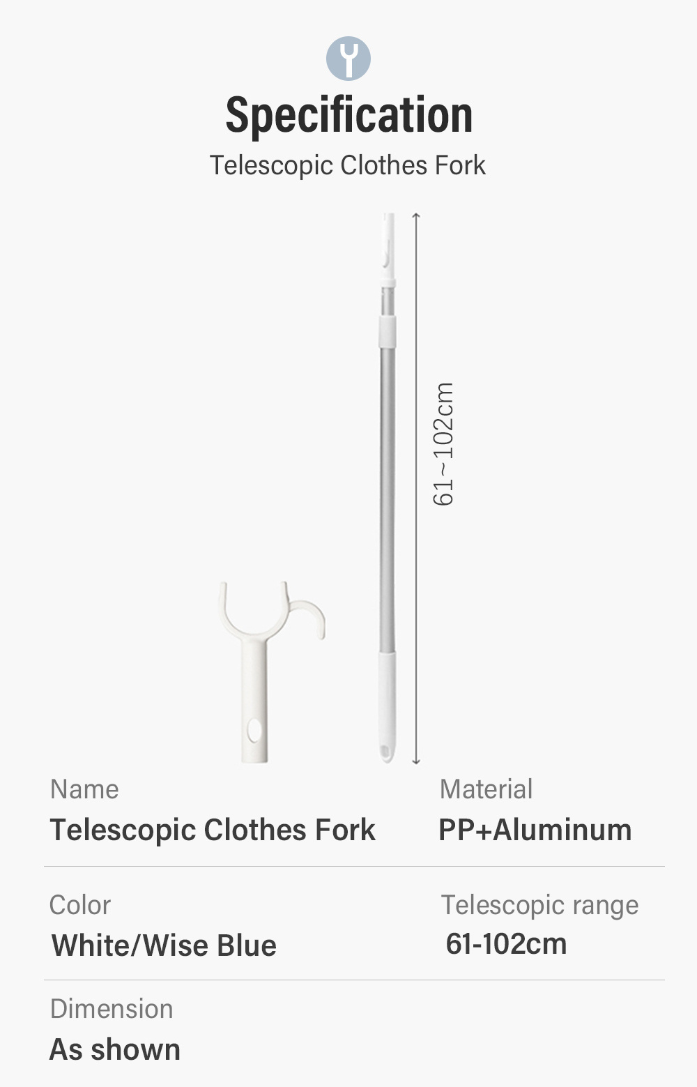 Telescopic Clothes Fork Aluminum Pipe Hanging Pole Fork Retractable Rod ...